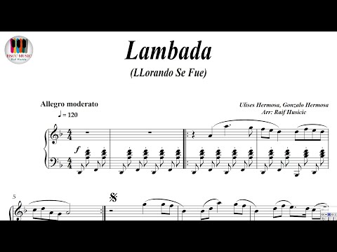 Lambada, LLorando Se Fue - Kaoma, Los Kjarkas, Piano Sheet Music, Piano Tutorial