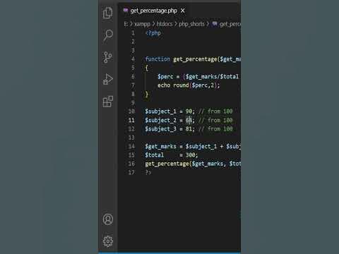 Find percentage of three subjects - PHP script #short - YouTube