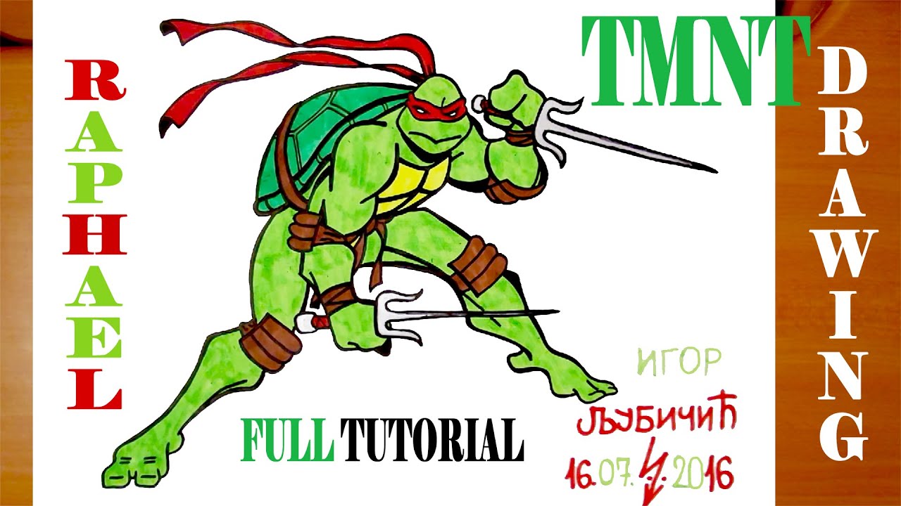 How to Draw RAPHAEL from TMNT Step by Step Easy and color | DRAWING ...