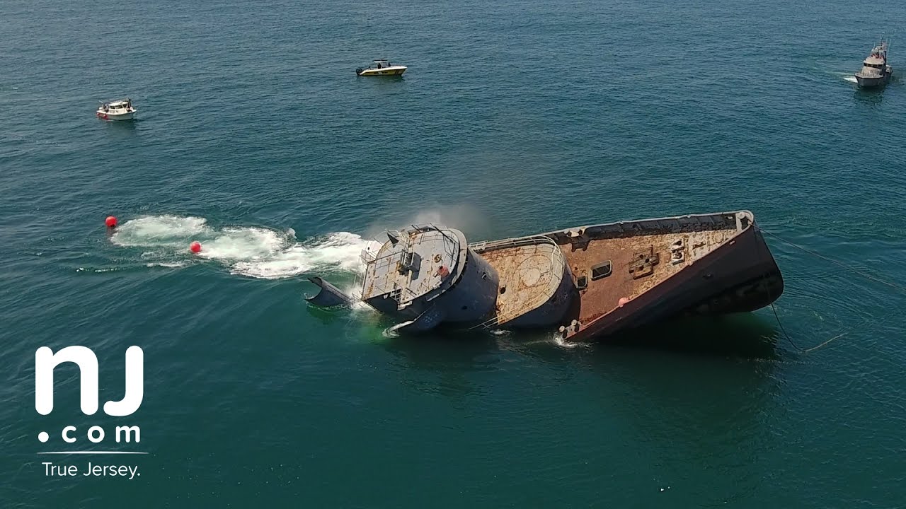 Drone captures 'Perfect Storm' rescue ship being sunk to create ...