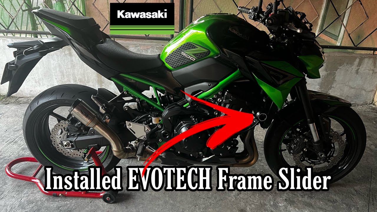2022 Kawasaki Z900 installed EVoTech Frame sliders and spools | Unang ...