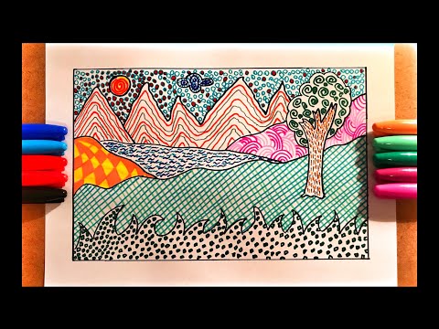 Manzara Resmi / Zentagle (Çizgi) Sanatı Çalışması / Eğlence ve Sanat Platformu