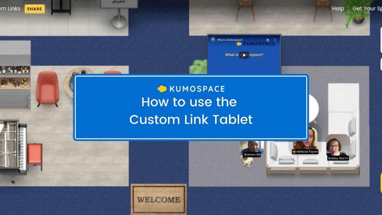 How to use Kumospace: Custom Link Tablet - YouTube