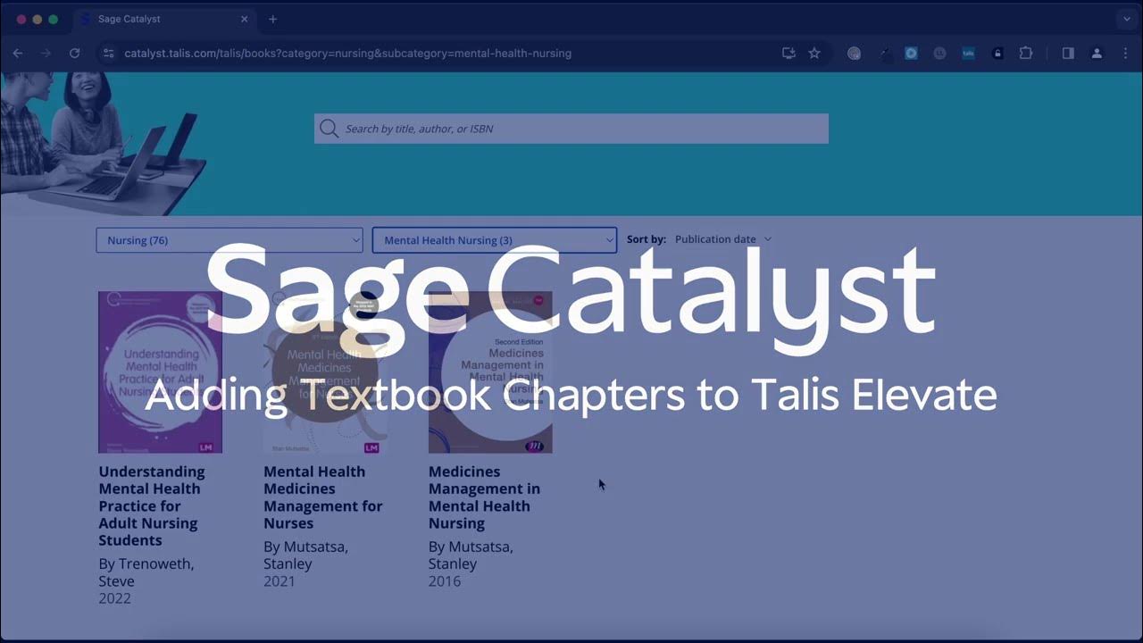 Sage Catalyst: 5 Adding Textbook Chapters to Talis Elevate - YouTube