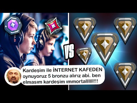 İNTERNET KAFE'de oynayan ABİ KARDEŞ vs 5 BRONZ! | Valorant