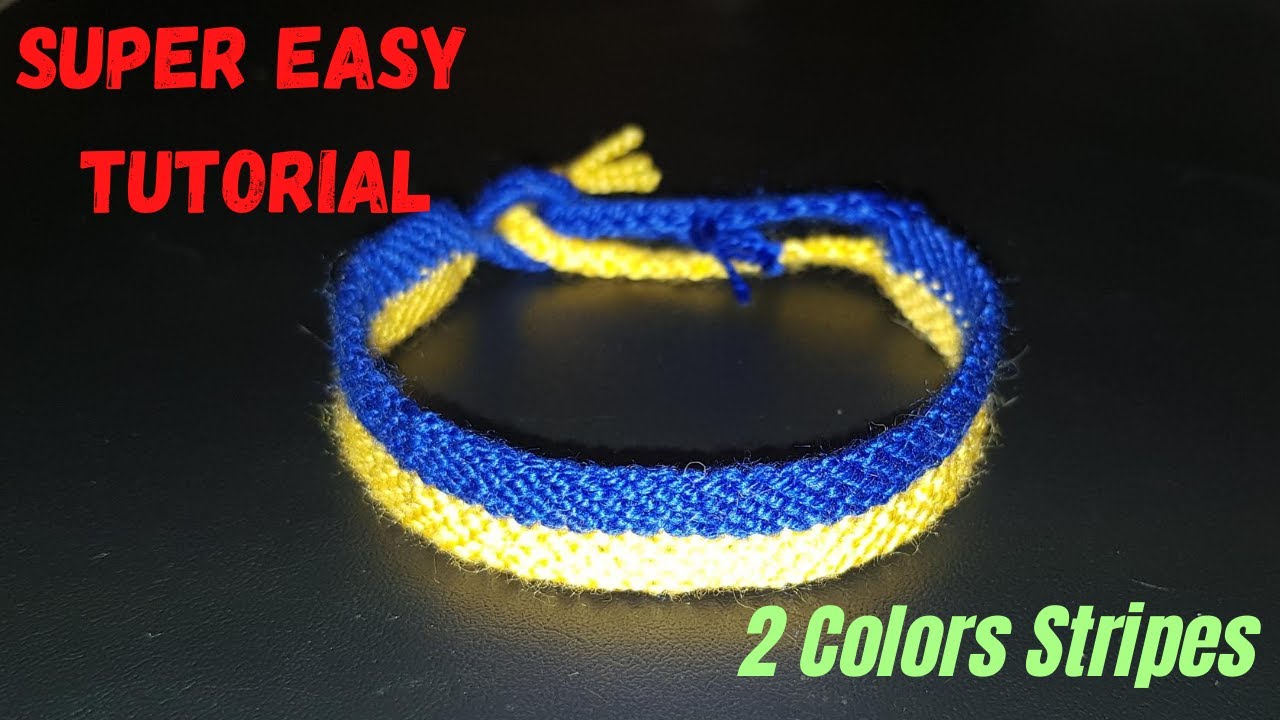 DIY | How to Make 2 Colors Stripe Friendship Bracelet - Easy Tutorial ...