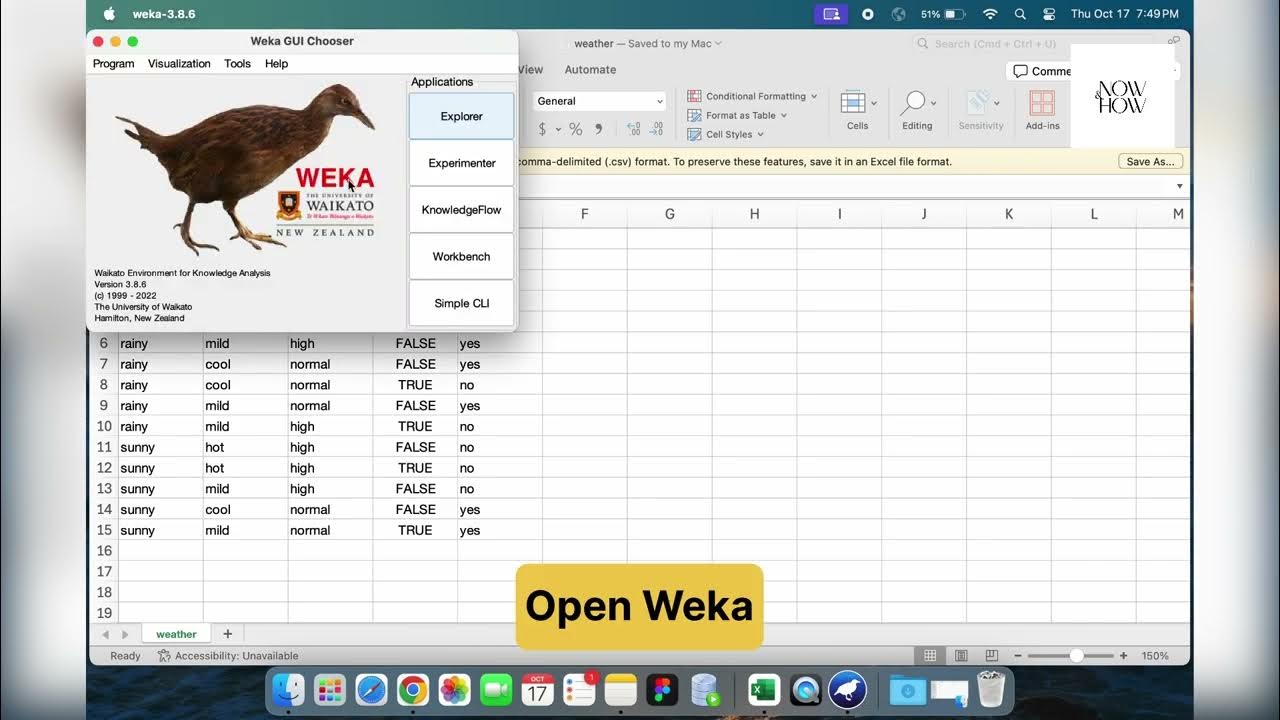 How to convert csv to arff in macbook | excel to csv to arff | arff in WEKA - YouTube