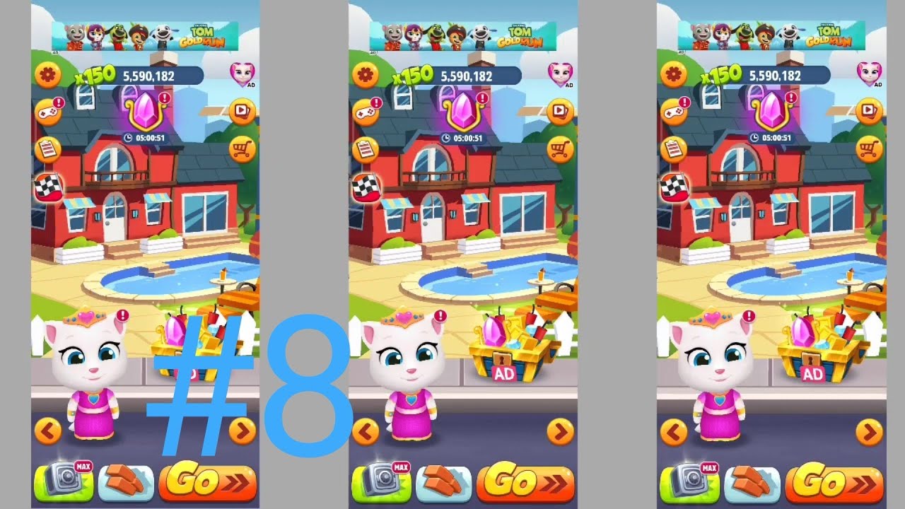 talking tom gameplay in 3 screen best Edinditing on Android#talktime# ...