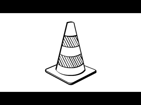 How to Draw a Traffic Cone | Drawing a Road Cone - YouTube