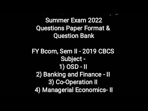 F Y B Com, Sem II - OSD, Banking, Co Operation, Managerial Economics Q ...