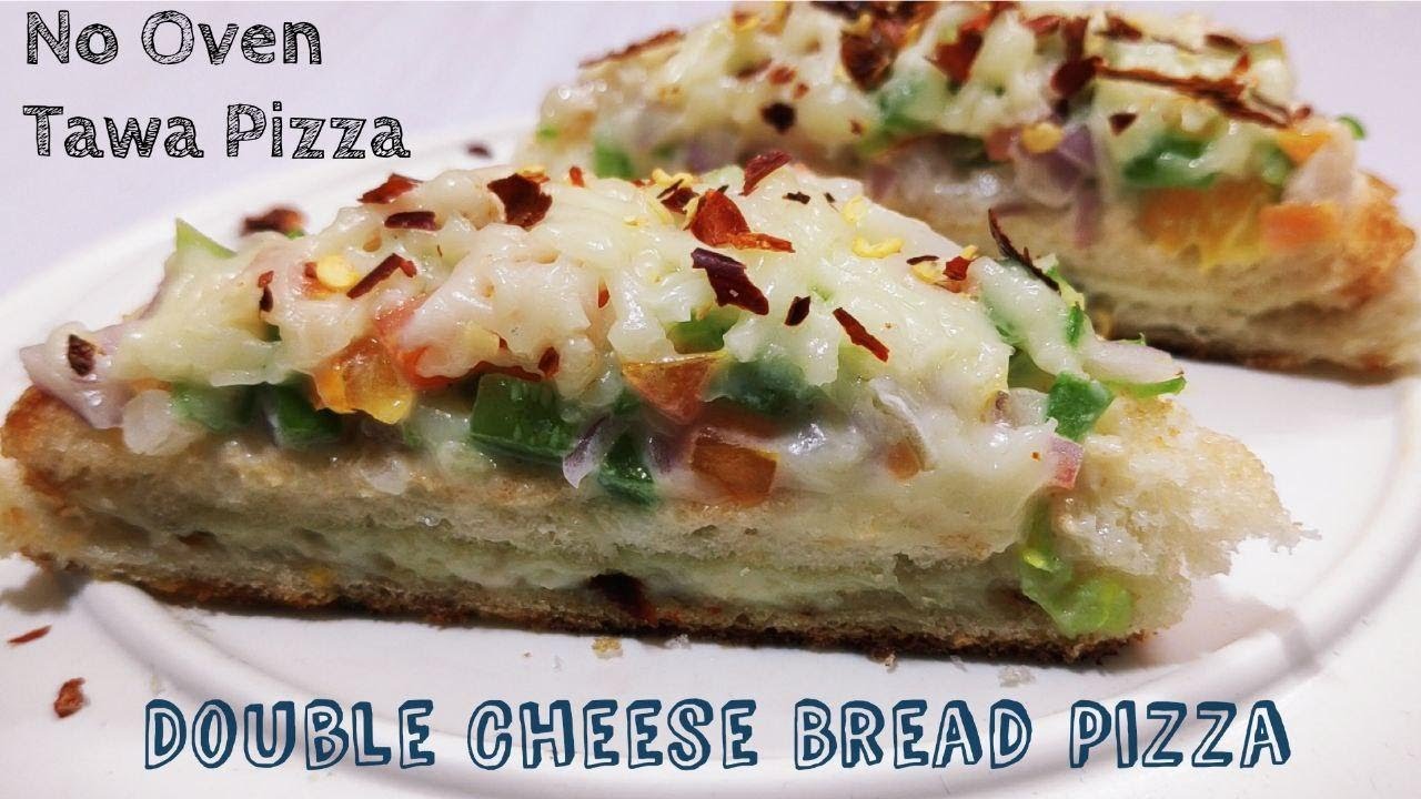 Double Cheese Bread Pizza on Tawa|| Bread Pizza|| Bread Tawa Pizza ...