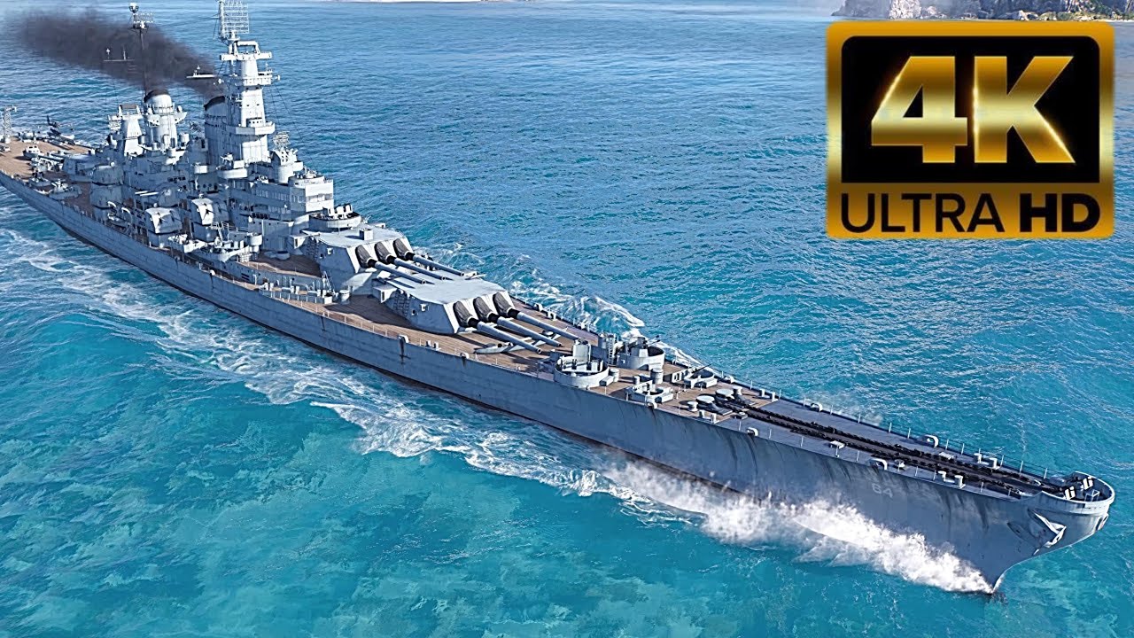 【4K】USS Wisconsin (WoWS) - YouTube