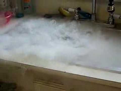dry ice flowing out of sink. - YouTube
