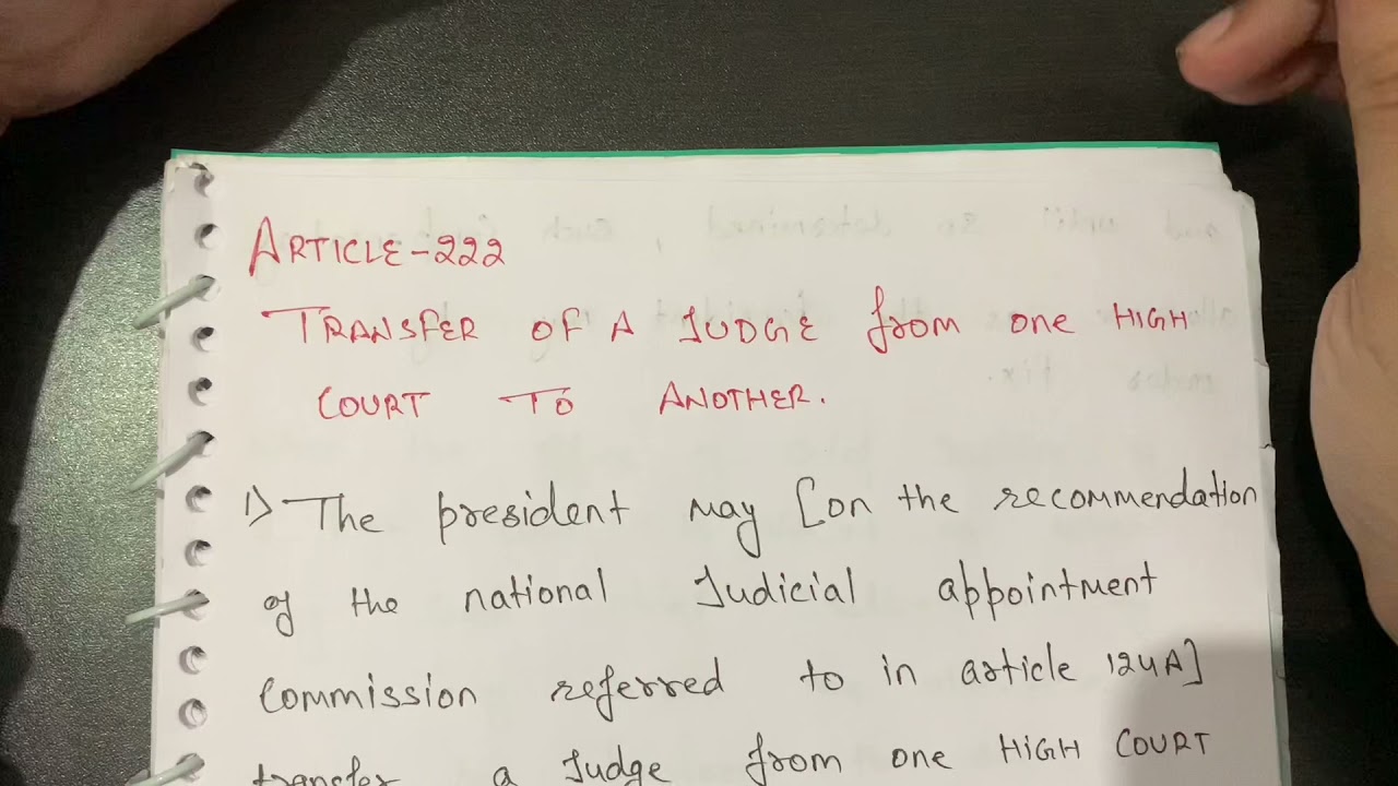 Article 222 constitution of india - YouTube