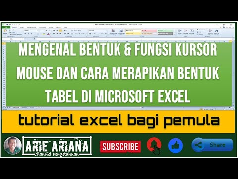 excel untuk pemula : bentuk kursor mouse, fungsi kursor mouse, membuat ...