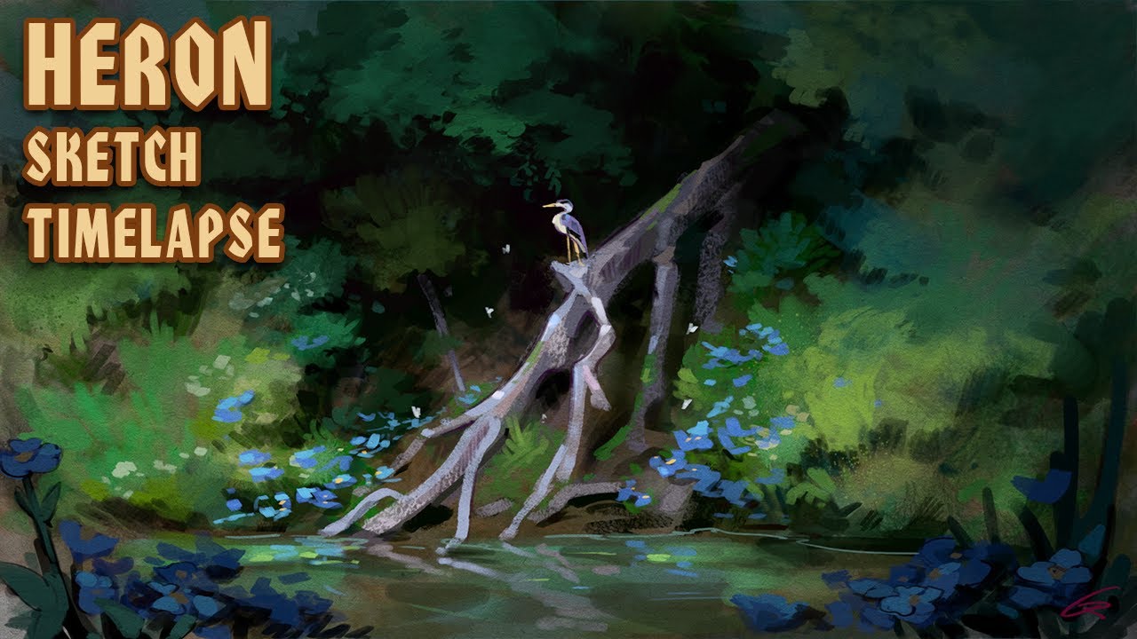 Heron - Sketch timelapse - YouTube