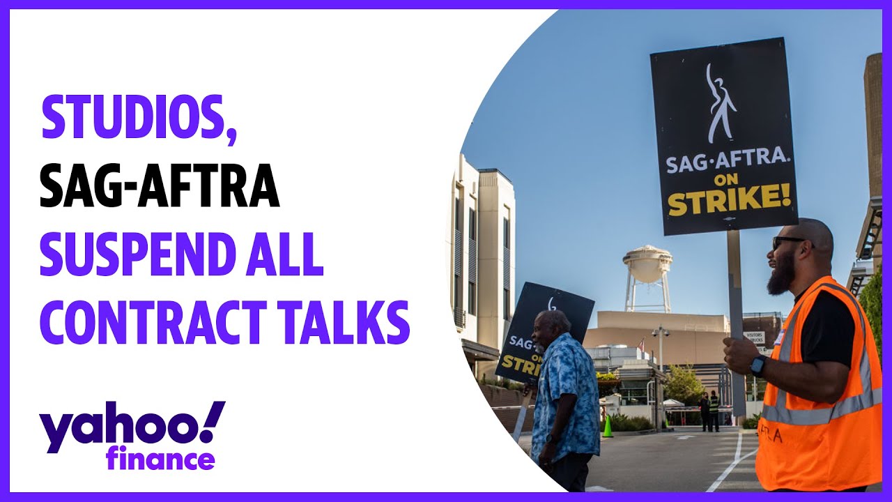 Studios, SAG-AFTRA suspend all contract talks - YouTube