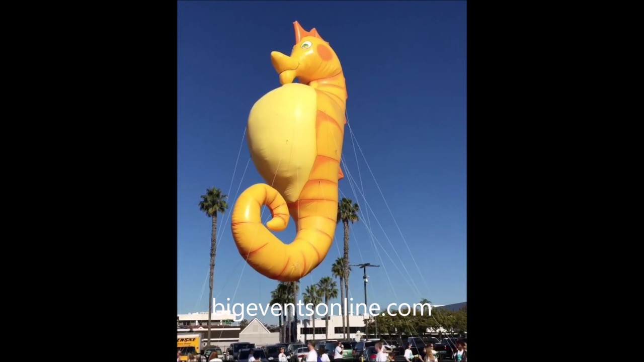 Giant Helium Parade Balloon, 40 foot Seahorse Parade Balloon - YouTube