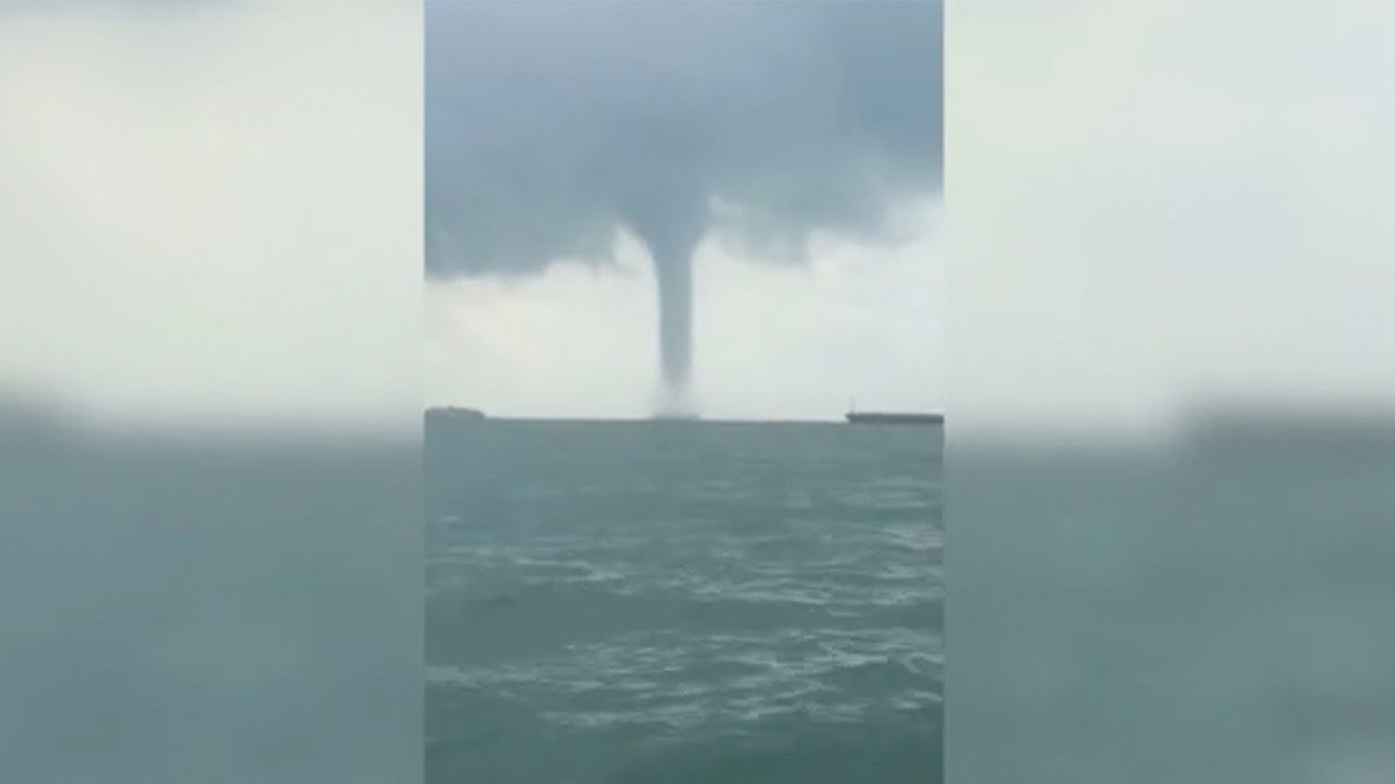 Rare waterspout recorded in waters off Beihai, S. China - YouTube
