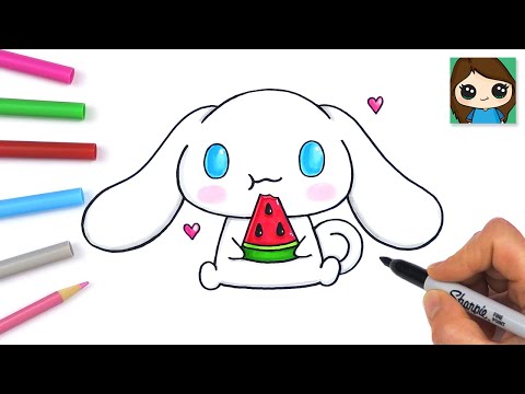 How to Draw Cinnamoroll Eating Watermelon | Sanrio