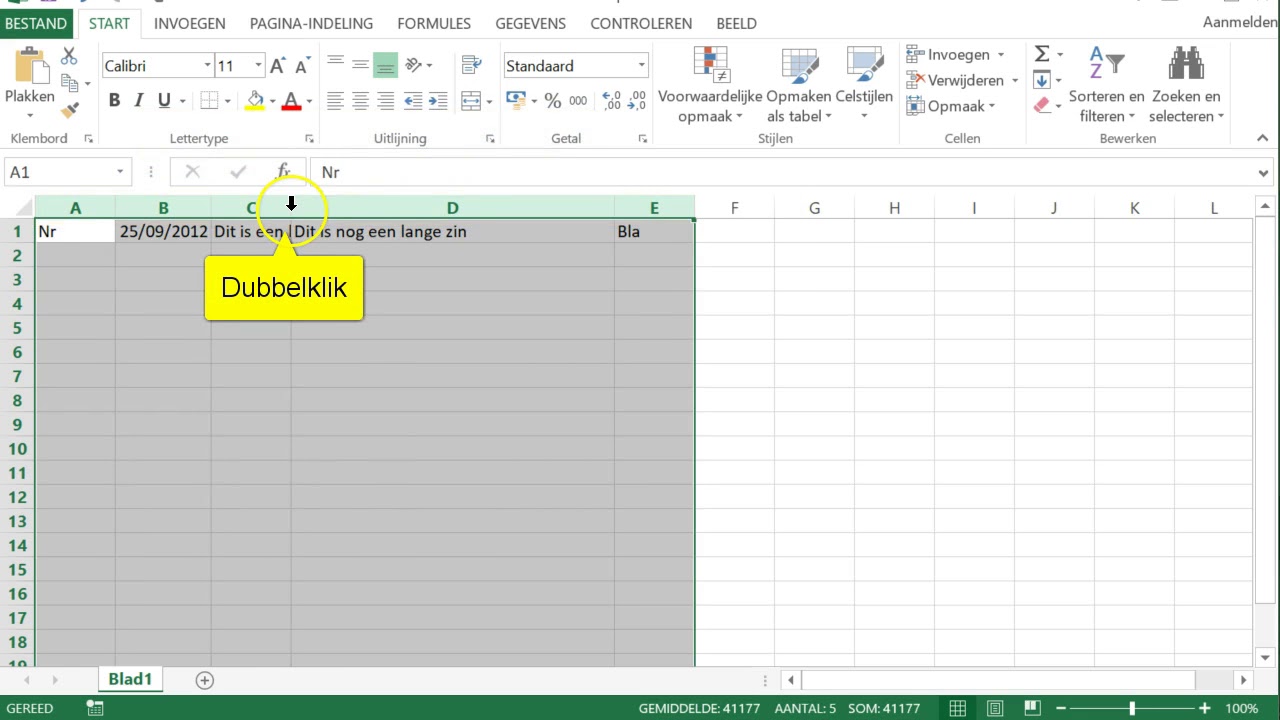 Excel Kolombreedte Aanpassen - YouTube