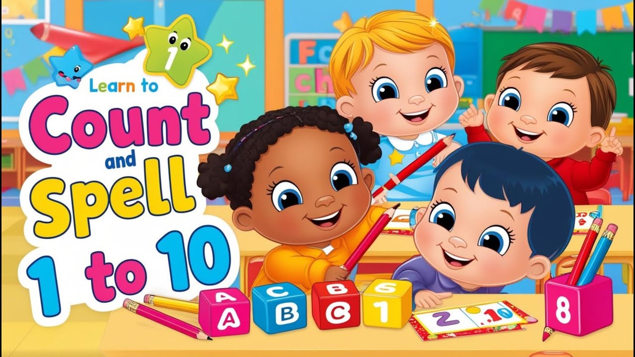 Count and Spell Numbers 1 to 10 with Miss Blessing | Fun Learning for ...
