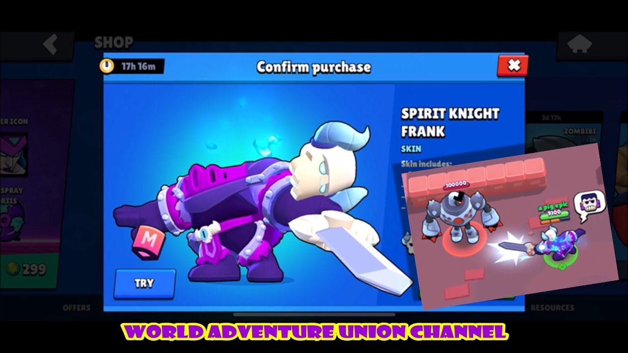 Cool New Skin! Spirit Knight FRANK in Brawl Stars - YouTube