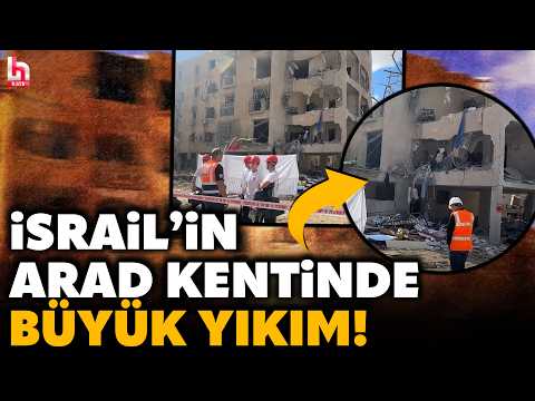 SAVAŞIN 23. GÜNÜNDE ÇARPICI GÖRÜNTÜLER! İsrail'in Arad kentinde oluşan yıkım böyle görüntülendi!