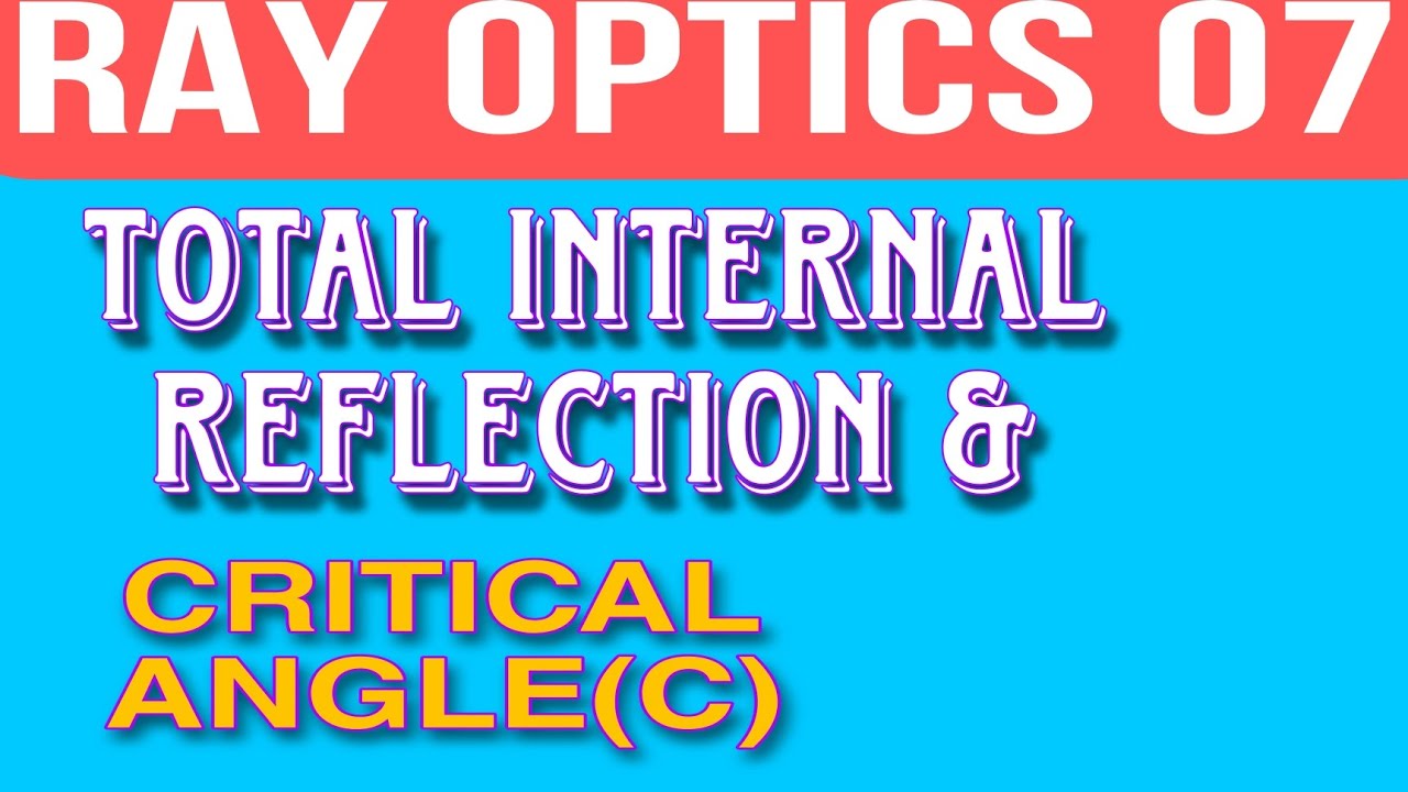 Class 12th RAY OPTICS Lec.07|| Total Internal Reflection Full ...