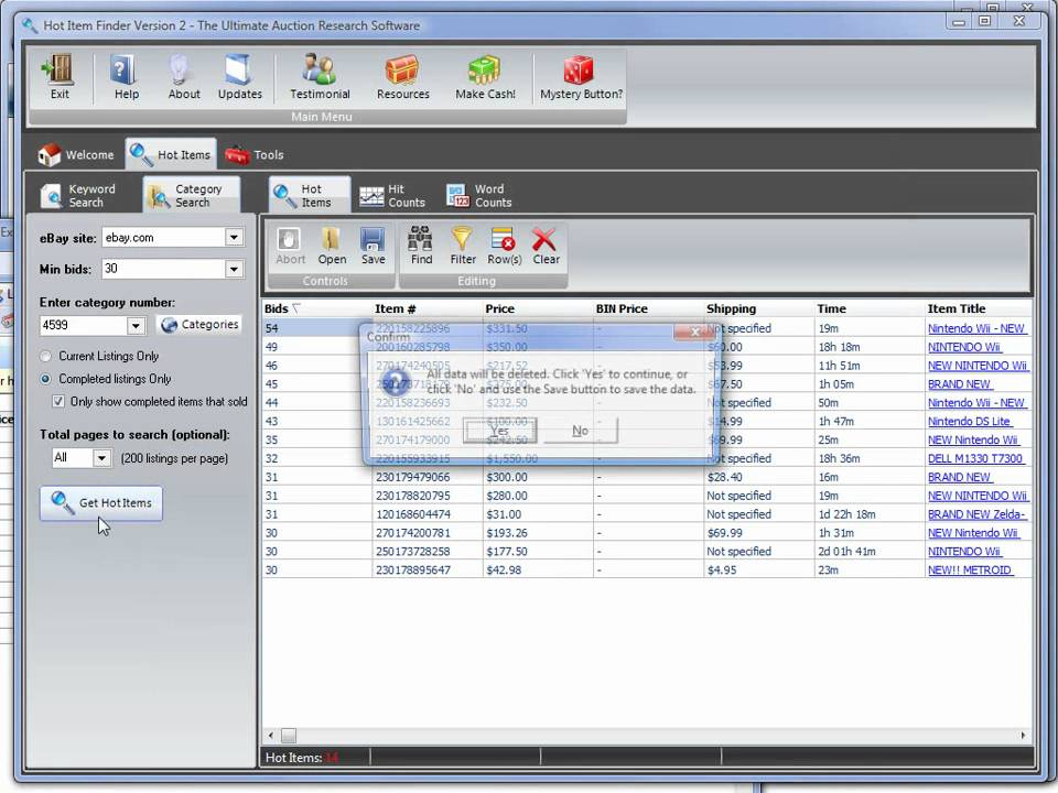 4 Saving and opening files ... and some tips eBay Auction Research ...