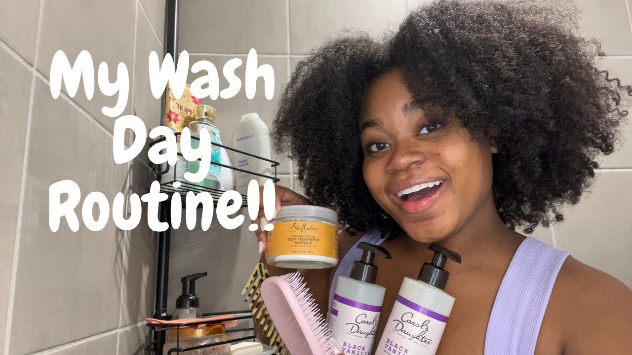 My curly hair wash day routine!! - YouTube