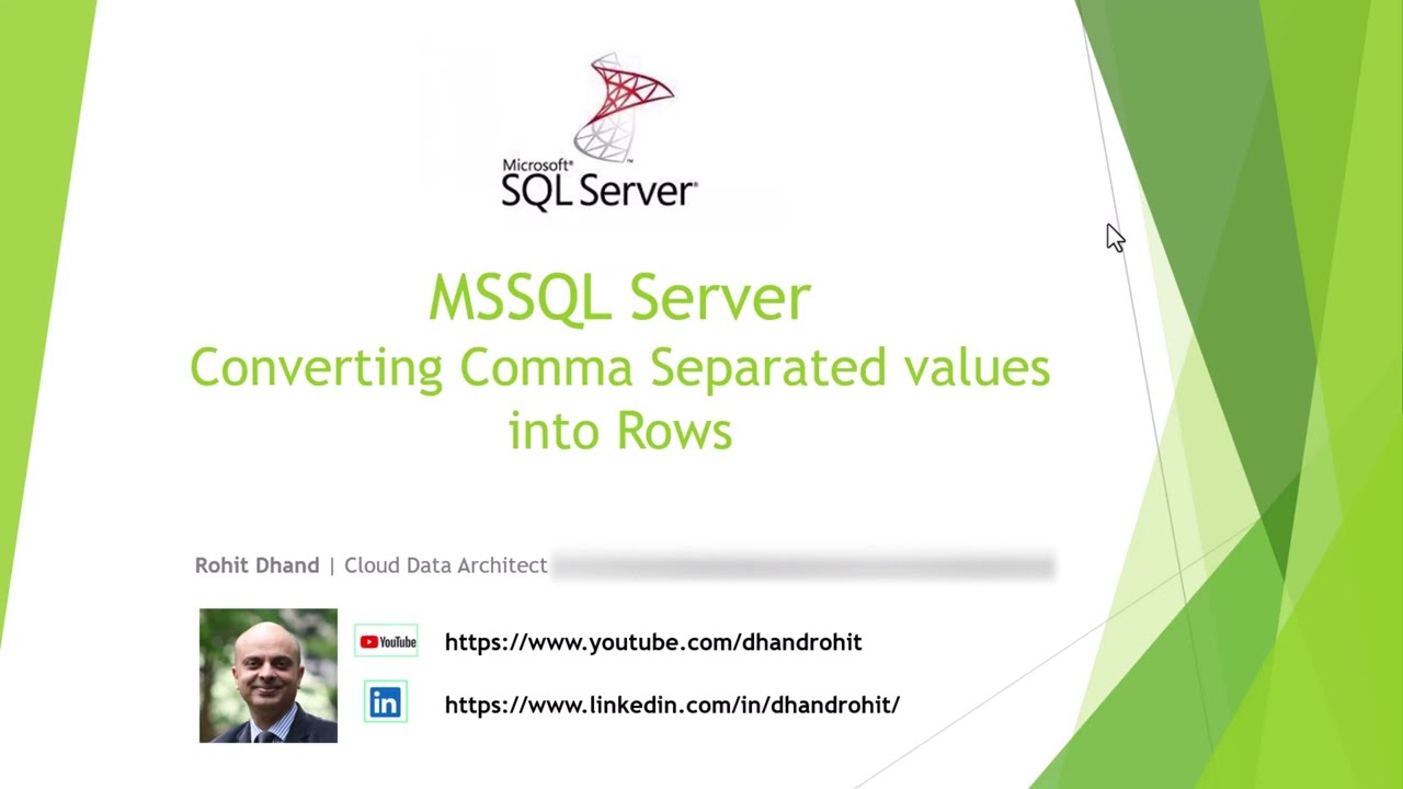 Converting Comma Separated Values Into Rows MS SQL Server With STRING Converting Comma Separated Values Into Rows MS SQL Server With STRING