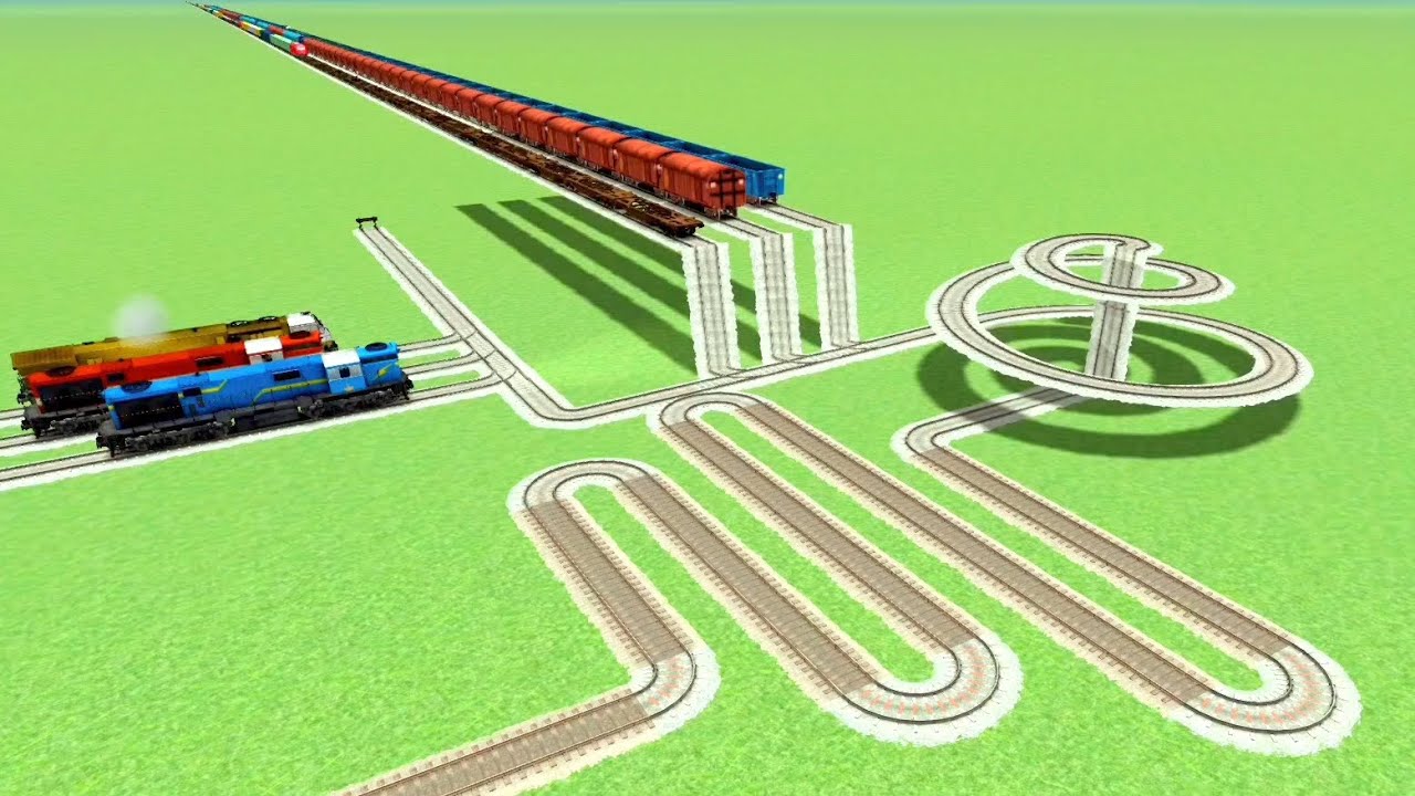 CRAZY 🐍EIGHT TRAINS CROSSIN SLIDE CIRCLE RISKY ZIG ZAG CURVE💝 RAILRAOD ...