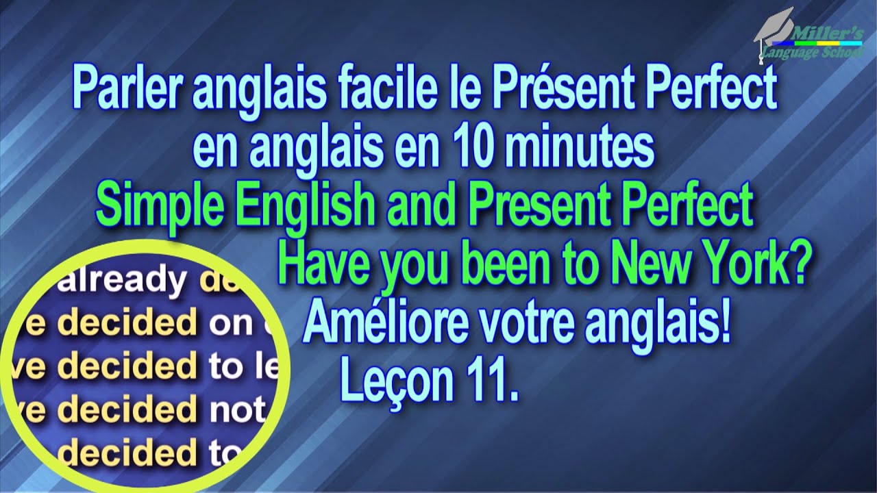Parler anglais facile | Présent Perfect en anglais en 10 minutes ...
