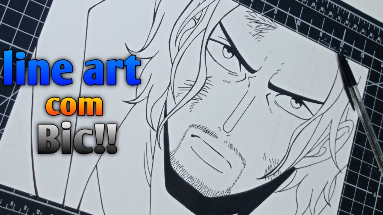 LINE ART PERFEITA COM BIC!? | (Shanks👒🧑🏼‍🦰 - One Piece) - YouTube