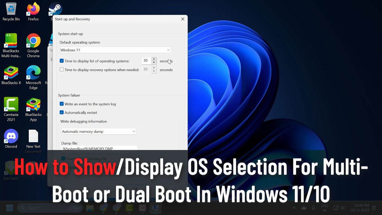 How to Show/Display OS Selection For Multi-Boot or Dual Boot In Windows ...