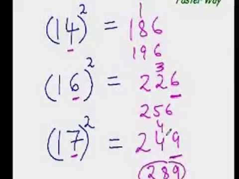 EasyCal Squaring Trick 1 To Easily Find Squares from 10 19 - YouTube
