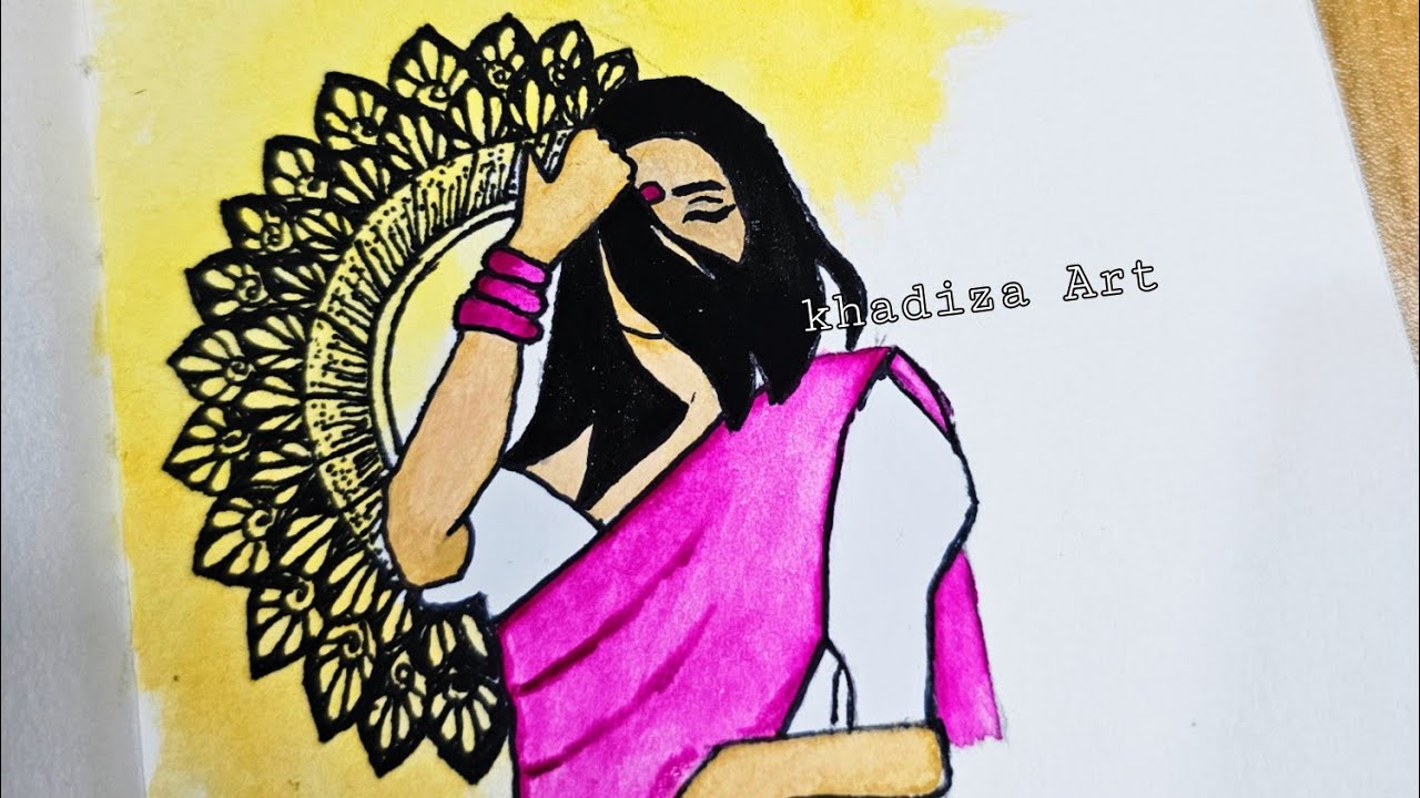 Portrait with mandala art - YouTube