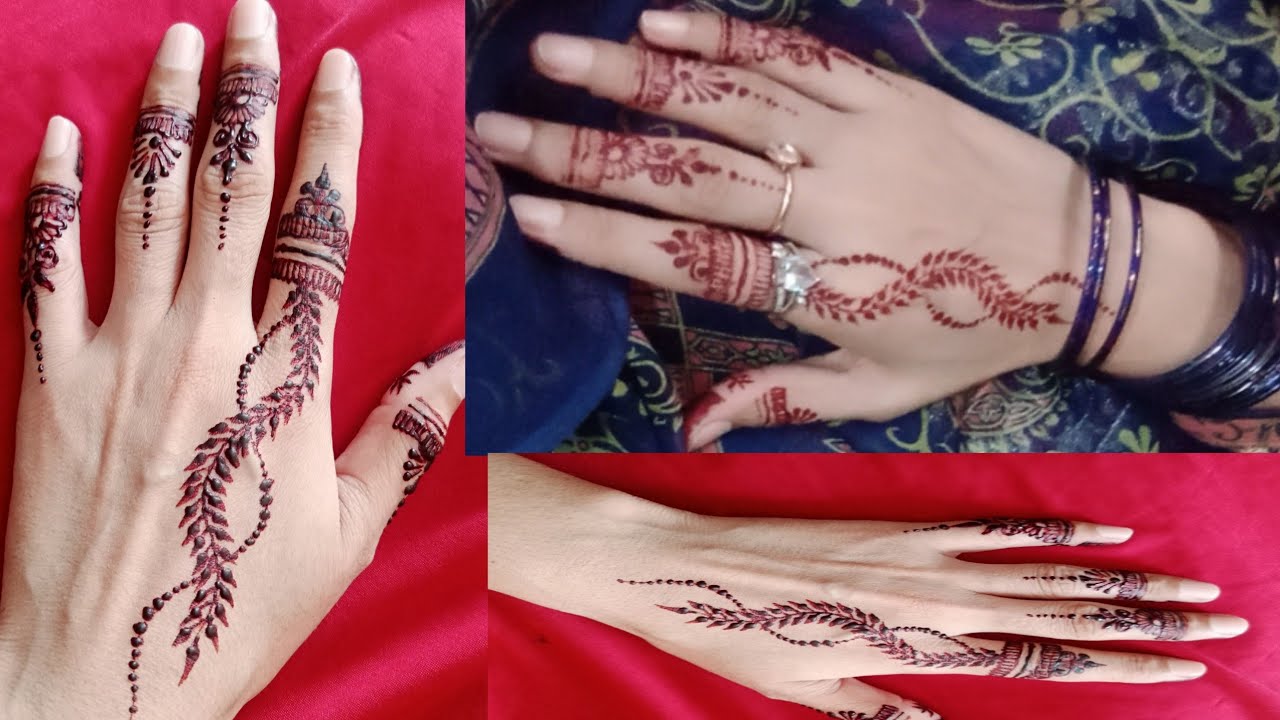 Latest leaf mehndi design/Bail mehndi design | Eman mehndi collection ...