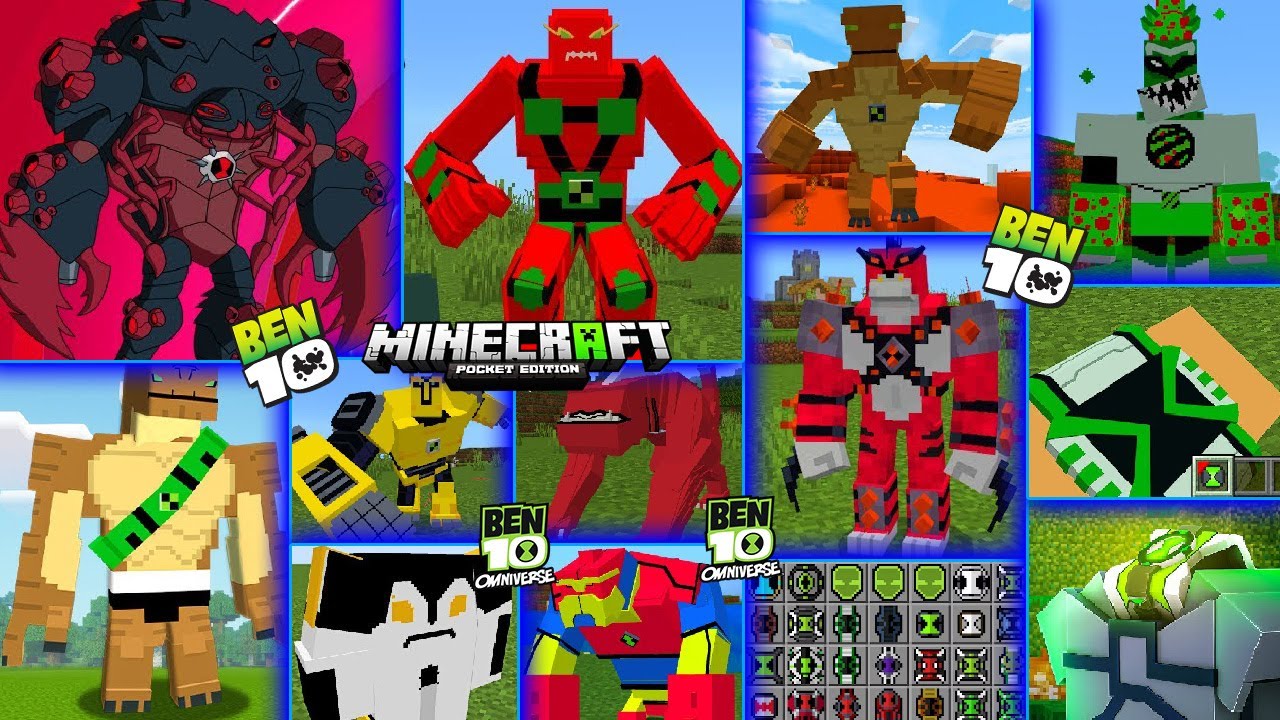 OMNIVERSE ALIENS 🔥! BEN 10 V21 MOD FOR MINECRAFT PE | MCPE 1.21+ - YouTube
