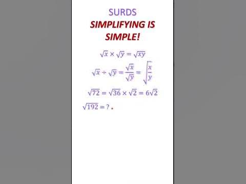 MiniMaths - Simplifying Surds | GCSE Maths Revision - YouTube