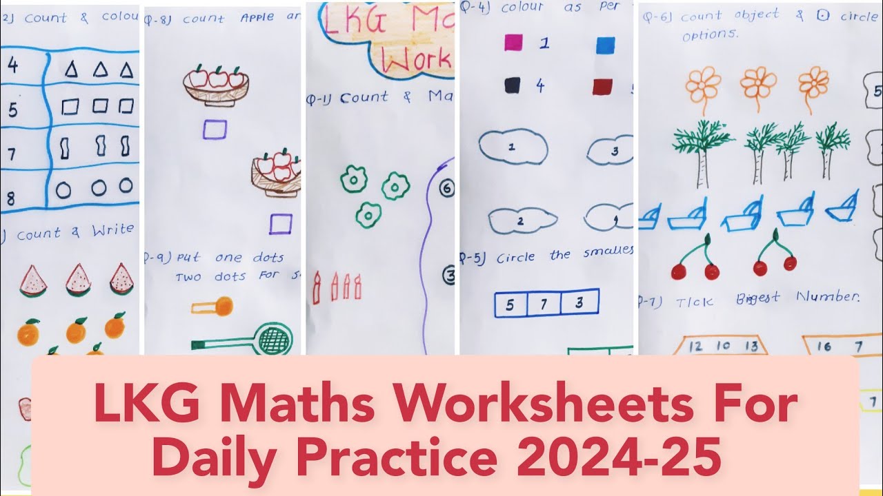 LKG Daily Practice Worksheets 2024-25/LKG Class Maths Daily Practice ...