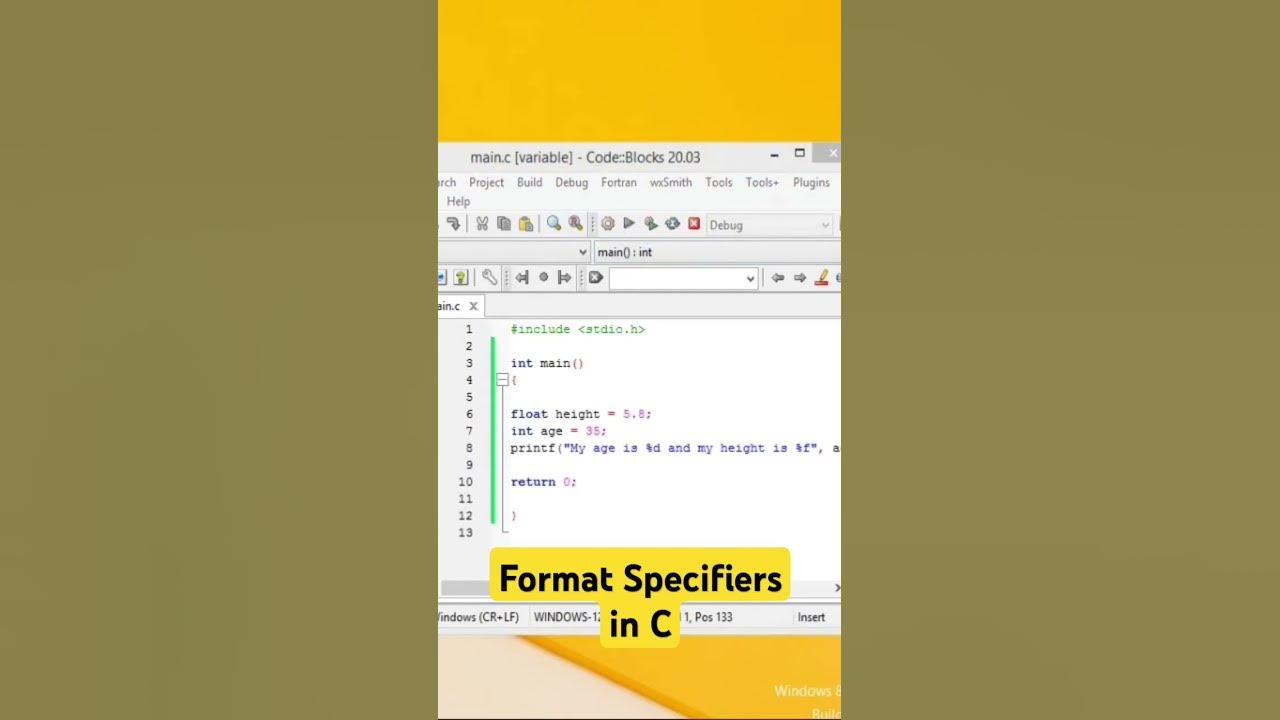 Format Specifiers In C Formatspecifiers Coding Clanguage Clanguageforbeginners Programming