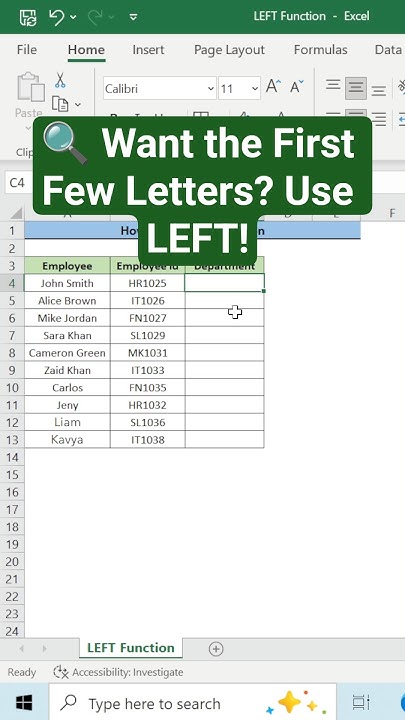 How to use LEFT function in Excel | How to #15 - YouTube