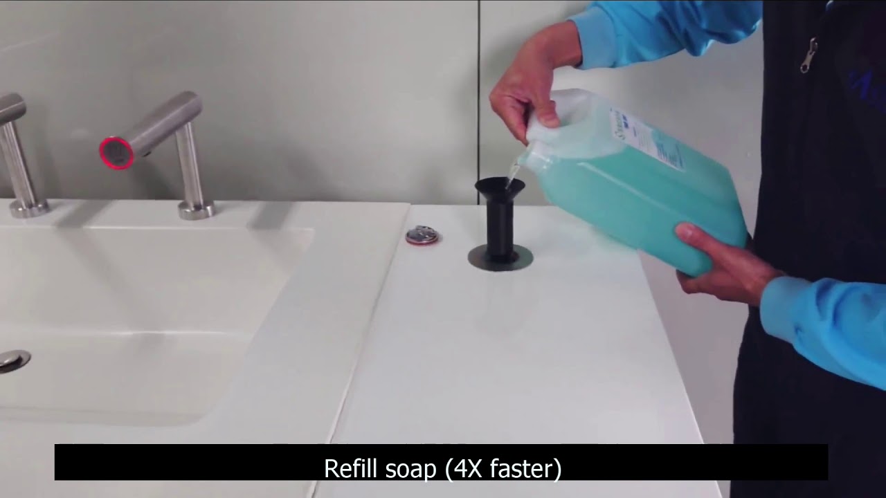 Multi-Feed Auto Soap Dispenser System: How to Refill - YouTube