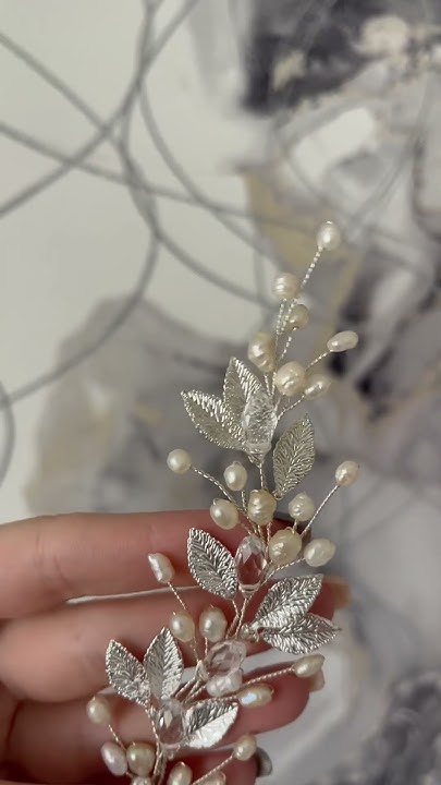Веточка с натуральным речным жемчугом 💎 свадьба украшения