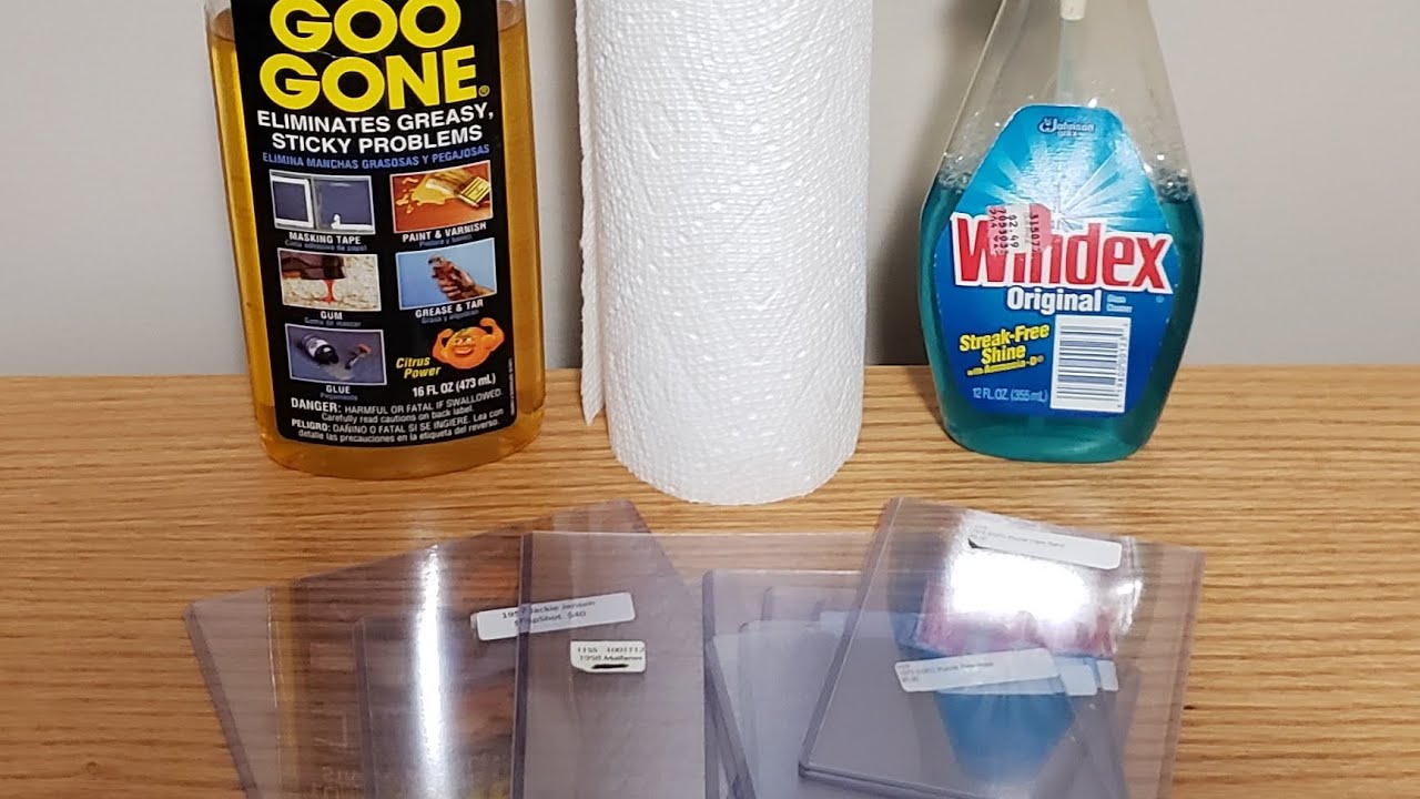 Cleaning Baseball Card Price Stickers & Residue from Top Loaders. - YouTube