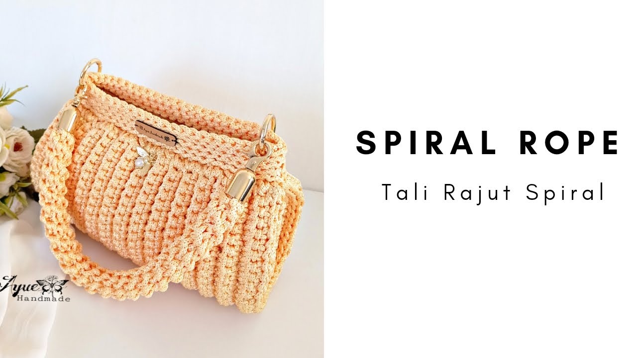 CARA MEMBUAT TALI RAJUT SPIRAL /CROCHET SPIRAL ROPE / HAPISHANE IŞI ...