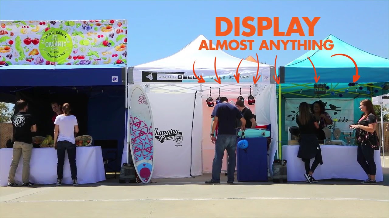 E-Z UP® E-Z Clips - Hang gear from your portable canopy frame - YouTube