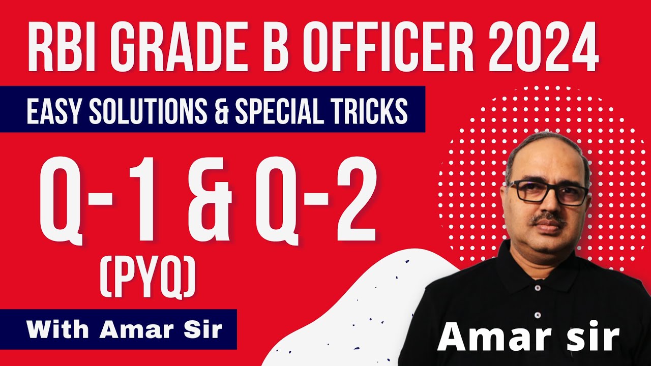 Most Expected Quantity-1 Quantity-2 PYQs | RBI Grade B Officers - YouTube